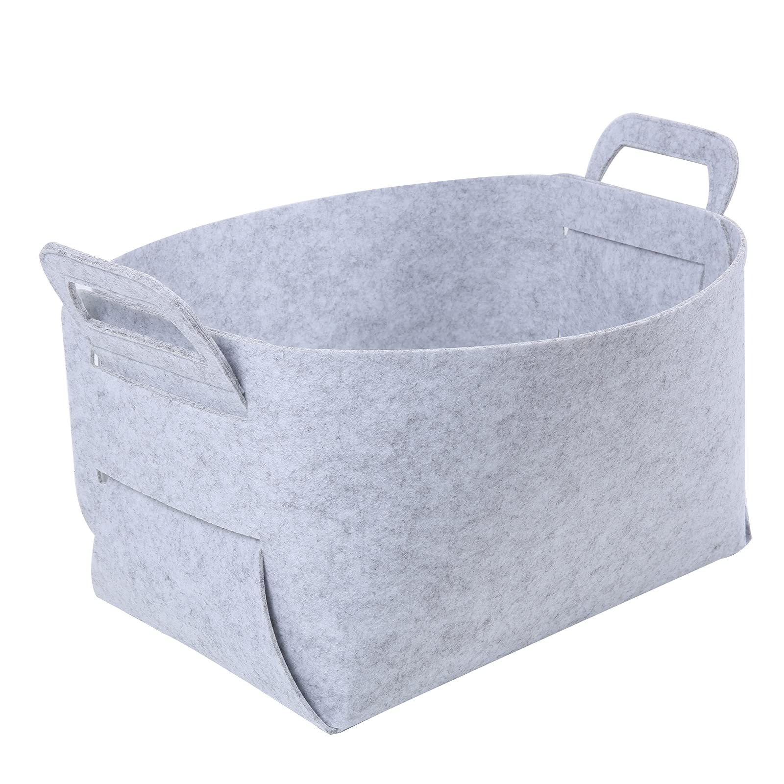 Foldable Felt Storage Bin Basket with Handles Collapsible Fabric Cube Organizer for Nursery,Office,Bedroom,Baby-Clothes Toys Blanket Organizing