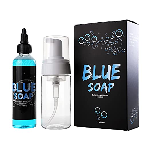 STIGMA Tattoo Blue Soap 4OZ with Foaming Bottle 100ml Cleaning Soothing Healing Solution Highly Concentrated Tattoo Soap TS301-4OZ-3A