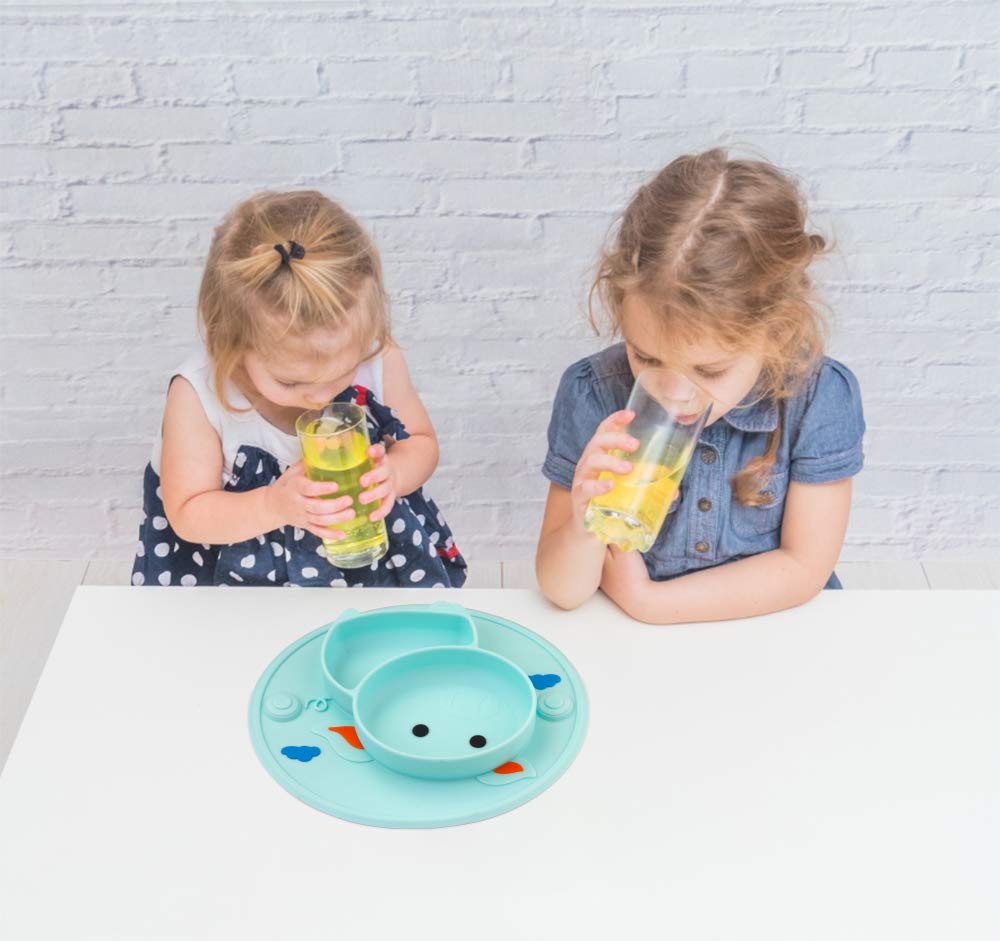 Baby Silicone Plate, Toddler Suction Plates Mini Plate Placemat for Kids and Infants Self Feeding, BPA Free, Microwave & Dishwasher Safe