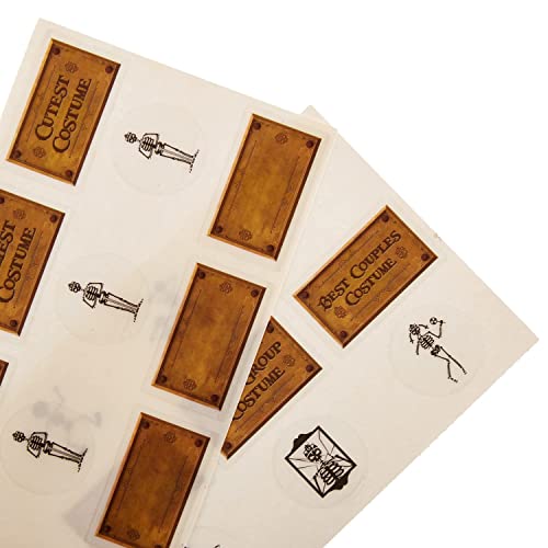 Halloween Costume Contest Trophies, 5-Pack β Customizable Party Awards with 24 Stickers with Categories & Poses - Fun Awards for Home, Work, School & Bar Costume Parties Supplies, Games & Decorations