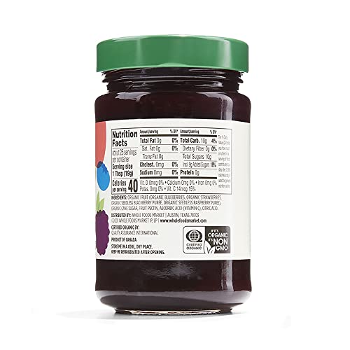 365 by Whole Foods Market, Organic Mixed Berry Fruit Spread, 17 Ounce