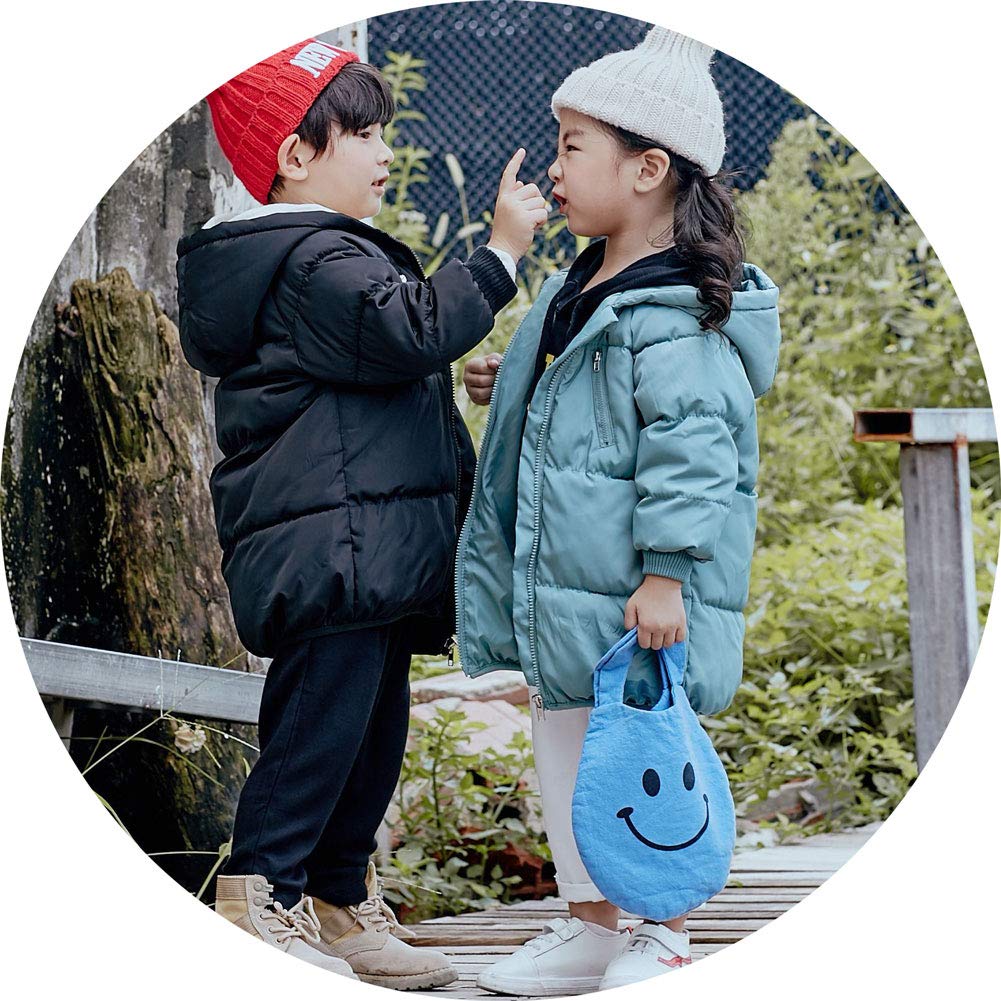 LANBAOSI Baby Boys Girls Winter Coat Toddler Kids Warm Hooded Jacket Outerwear Black