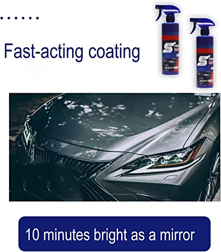3 in 1 Ceramic Car Coating Spray, 500ml, 3 in 1 High Protection Quick Car Coating Spray, Ceramic car Wax Polish Spray, Plastic Parts Refurbish Agent, Quick Detail Spray for Cars, Car Coating Spray