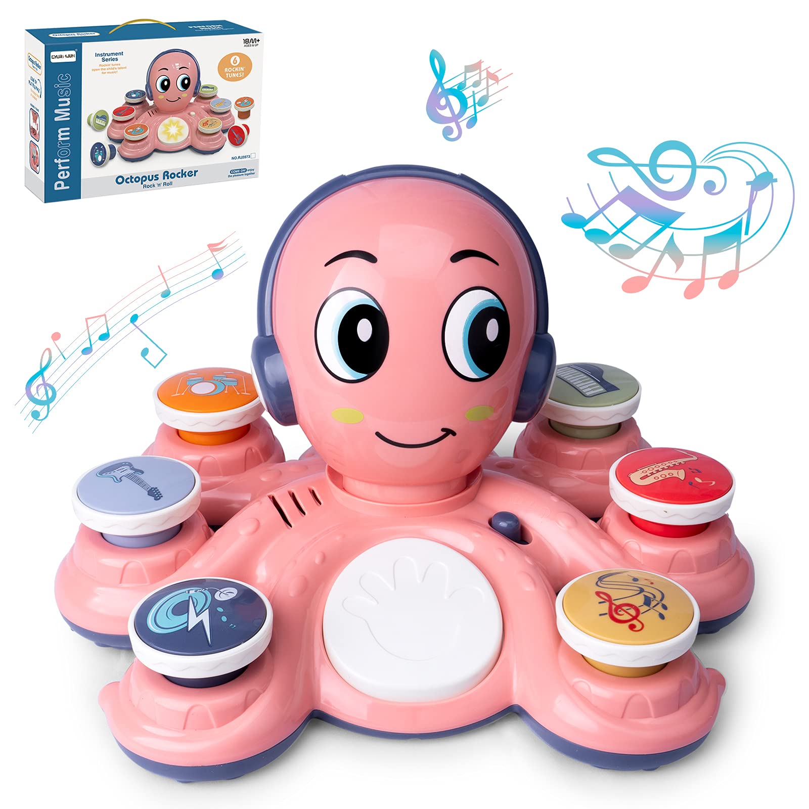 Baby Musical Toys Learning Toys for Toddlers, Octopus Music Toys, Preschooler Musical Educational Instruments Toy for Baby, Birthday Toys for Girls Boys