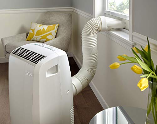 De'Longhi 3-in-1 Portable Air Conditioner, Dehumidifier & Fan + Remote Control & Wheels, 400 sq ft, Large Room, 6000 (DOE) / 10000 BTU (ASHRAE), White, PACN250GN (Renewed)