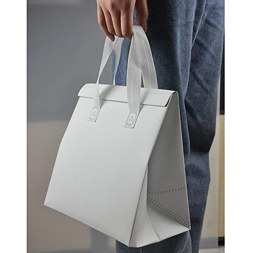 AIVYGDEN Insulated Take Away Bags,Thermal Insulation Food Bag for Coffee,Milky Tea,Take-away Dinner,Fresh Seafood,Cold or Warm Food drive for Restaurant,Retail Store or Picnic/BBQ (White / 12-Pack)
