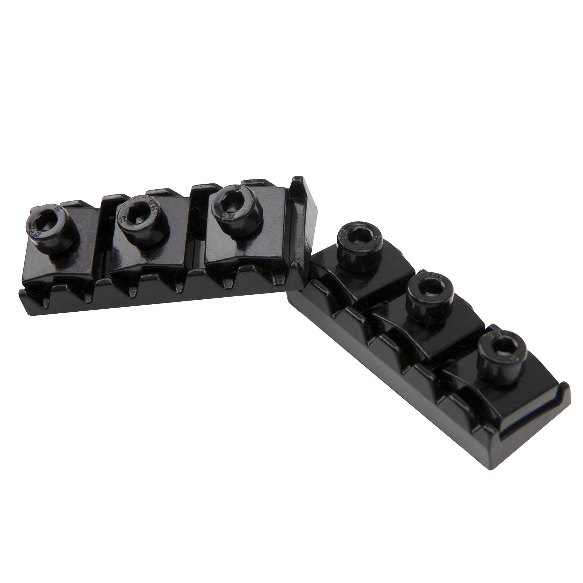 2Pcs Yootones 42mm Metal Guitar String Locking Nut Compatible with Floyd Rose Style Electric Guitar Tremolo Bridge Lock System (Black)