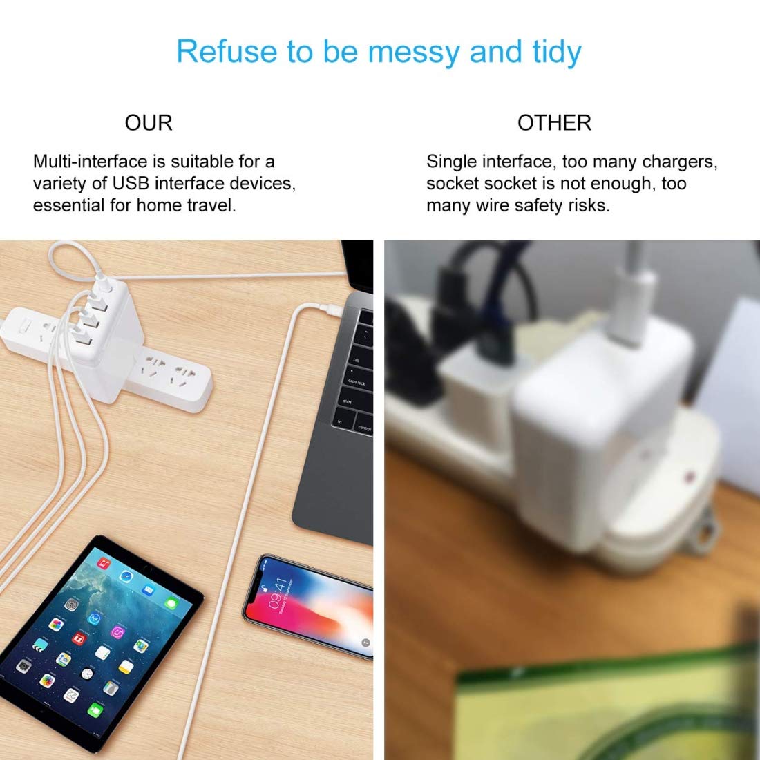 USB Hub Portable USB Hub USB Type-C 61W Laptop Power Dock Multi-Function HUB with 3 USB 3.0 Interface 1 Type-C Interface
