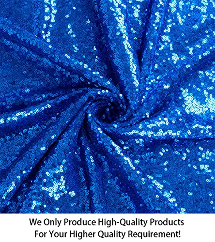 Fabric by The Yard 1 Yard Royal Blue Sequin Fabric Glitter Embroidery Fabric by The Yard Material for DIY Sewing Curtain Backdrop Tablecloth Table Linen Runner Clothes (Royal Blue)