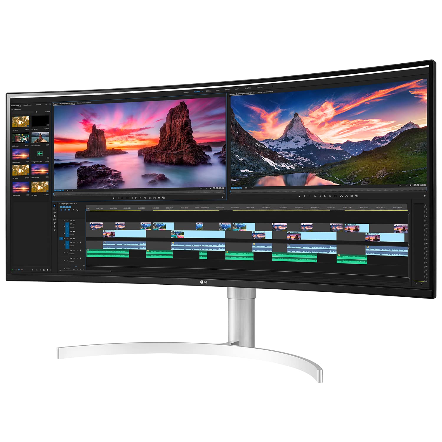 LG 38WN95C-W 38" UltraWide QHD+ IPS Curved Monitor, NVIDIA G-SYNC Compatible Bundle with Deco Gear Mechanical Keyboard Cherry MX Red + Deco Gear Large Extended Pro Gaming Mouse Pad