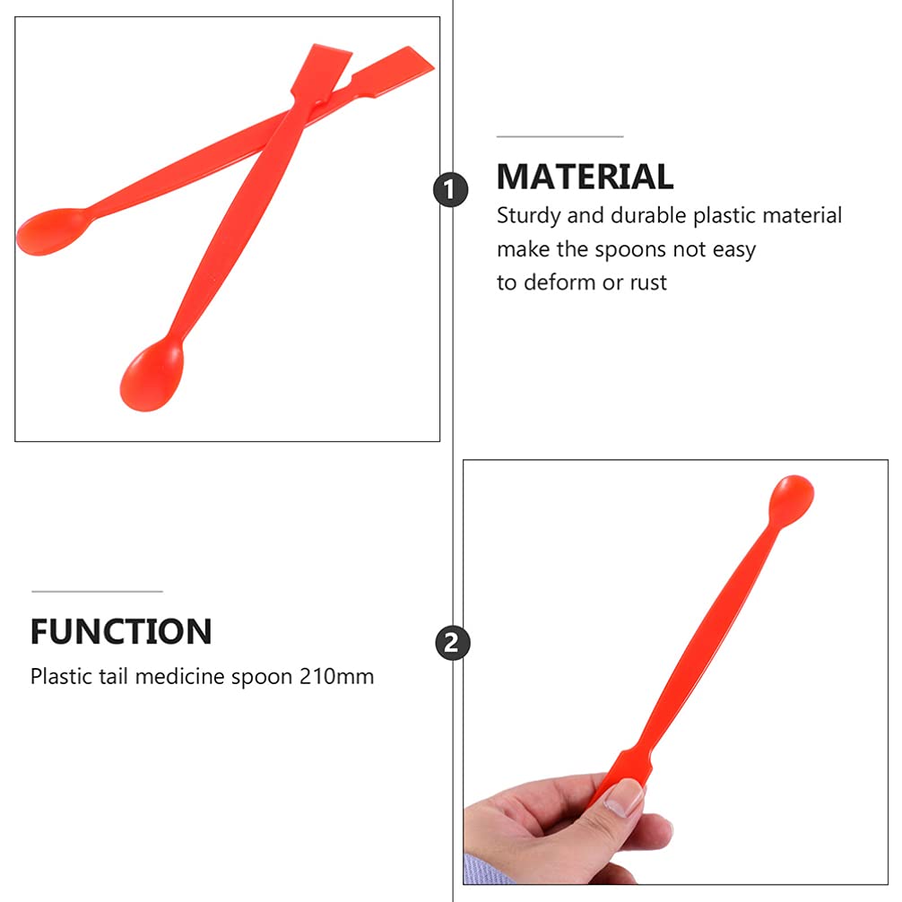 Scicalife 15pcs Plastic Lab Spoon Spatula Micro Double Ended Long Laboratory Sampling Spoon Mixing Spatula for Medicine Powders Gel Cap Filler Capsule Filler 210mm