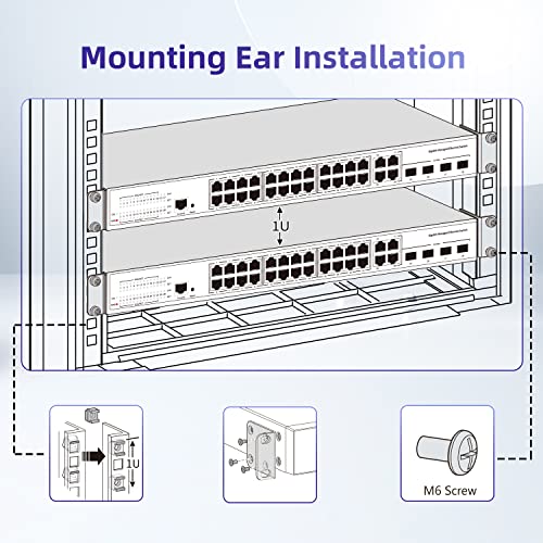 19" Rack Mount Kit for Cisco Switches 2960-X/2960-XR Series and 3650/3850 Series Universal Rack Ears
