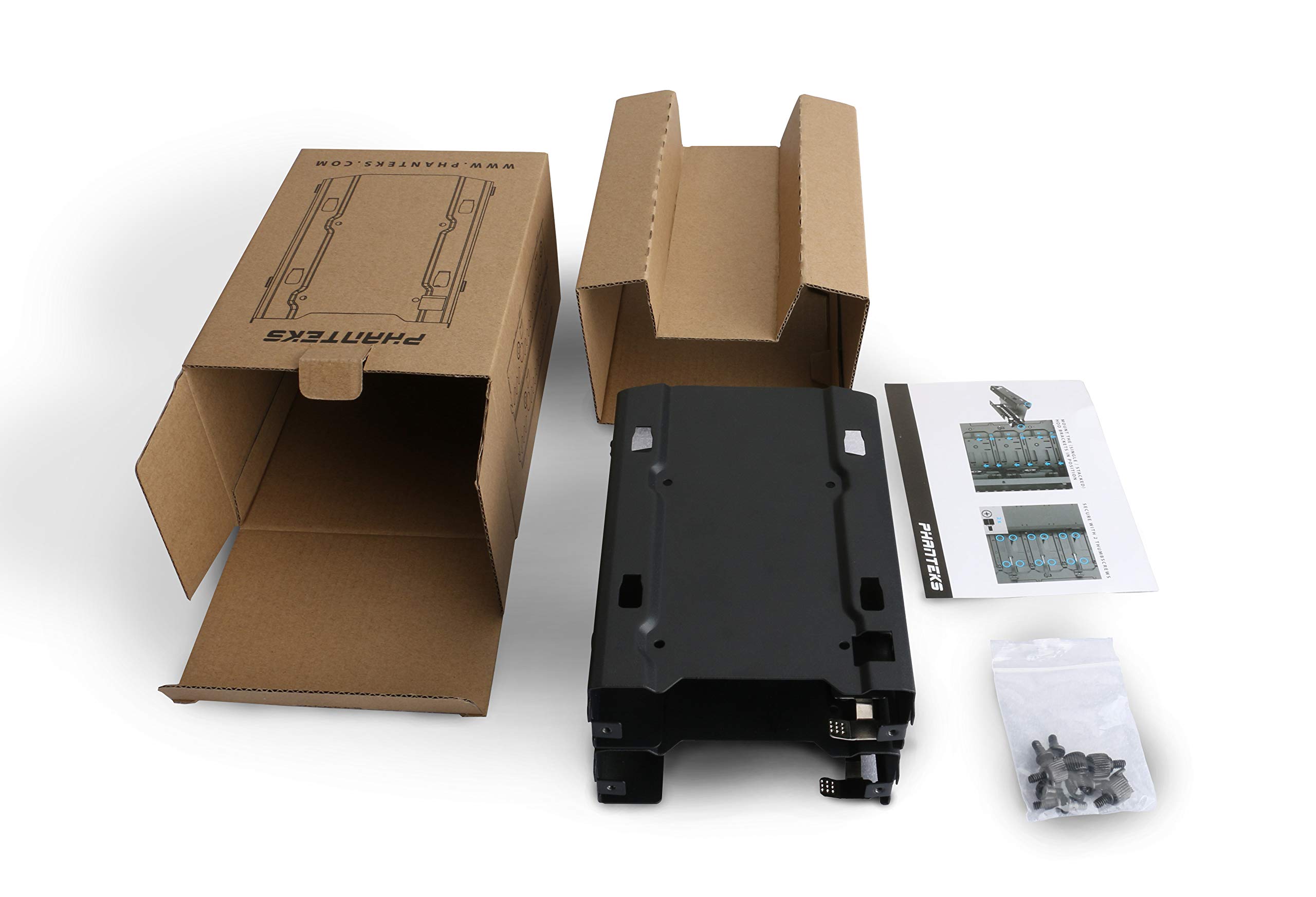 Phanteks - Stackable 3.5" HDD Bracket Duo Pack Cases PH-HDDKT_03,Black