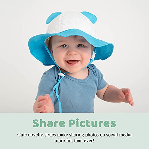 Baby Sun Hat | UPF 50+ Sun Protection All-Day Adjustable Infant 100% Cotton Bucket Hat for Head, Neck & Eyes Strawberry