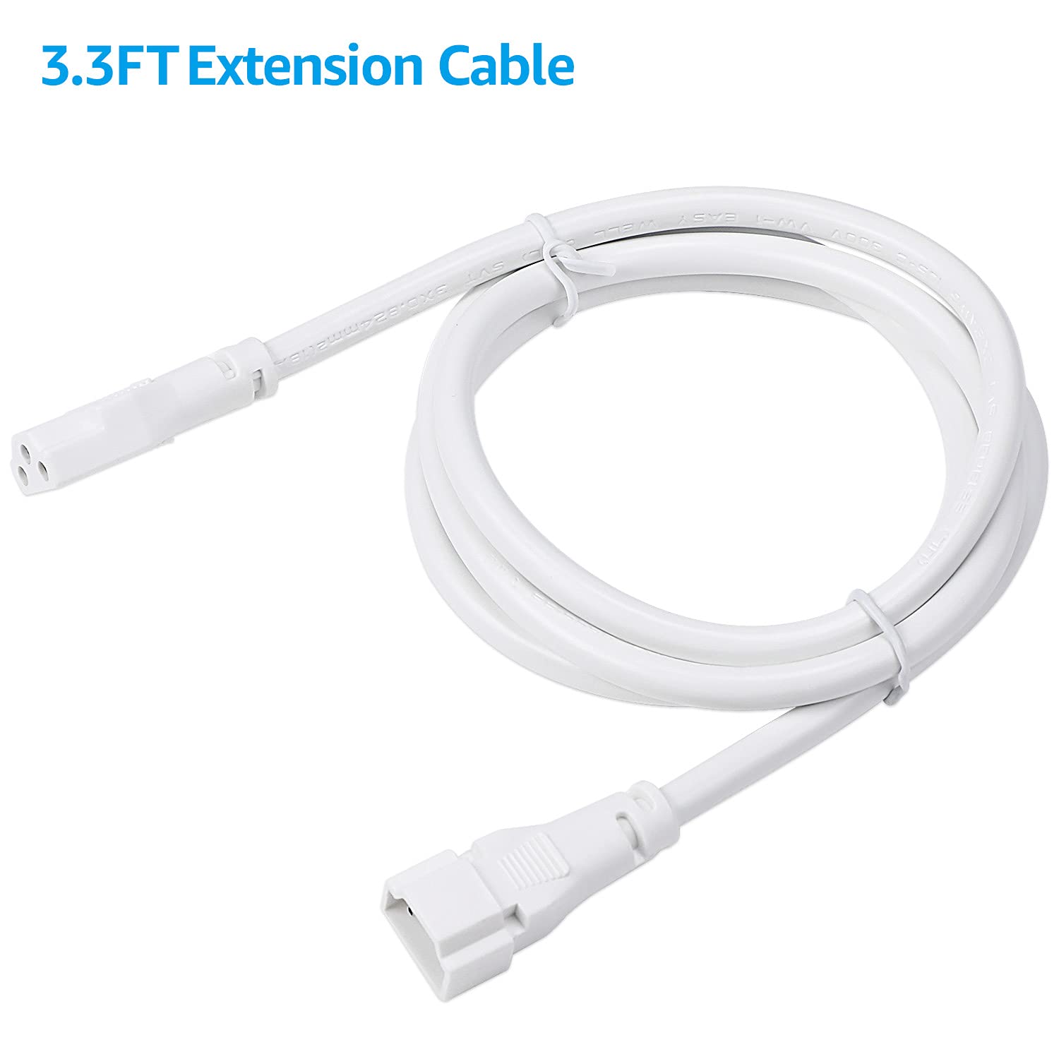 TORCHSTAR 3.3FT Extension Cable, Under Cabinet Light Extension Cable, Interconnect Cable, Male to Female, Pack of 2