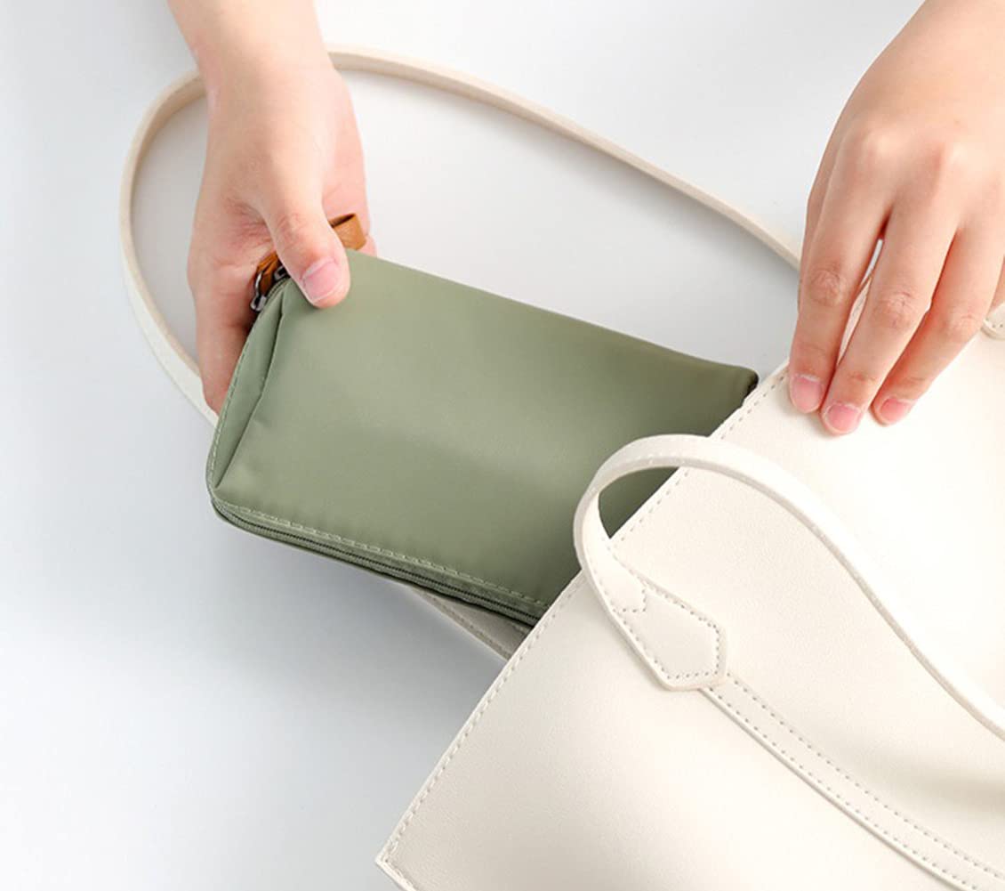 Vviitop Small Makeup Bag for Purse, Makeup Pouch Small Cosmetic Bag Mini Portable Handbag for Women and Girls (Emerald Green)