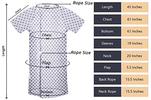 Utopia Care 1 Pack Cotton Blend Unisex Hospital Gown, Back Tie, 45" Long & 61" Wide, Patient Gowns Comfortably Fits Sizes up to 2XL