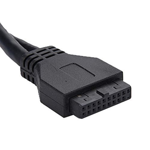 ASHATA USB Front Panel,USB 3.0 Floppy Front Panel with 2-Port,3.5 inches Floppy Bay 19 Pin to 2 Interface USB3.0 HUB