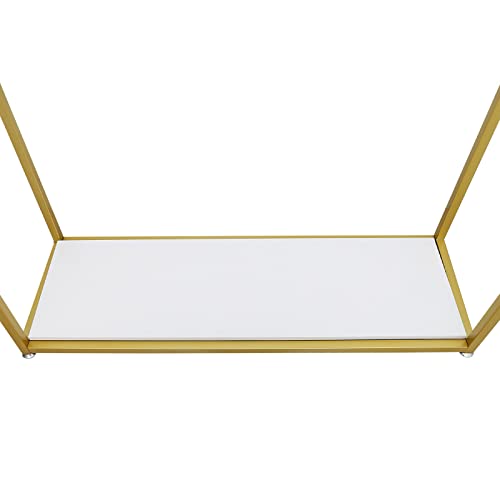 2 Tier Gold Clothes Storage Stand Rack Clothes Display Rack Heavy Duty Metal Closet Organizer Large Capacity Garment Rack with Hanging Rods for Wedding Bedroom Store Clothing Organizer(180 cm)
