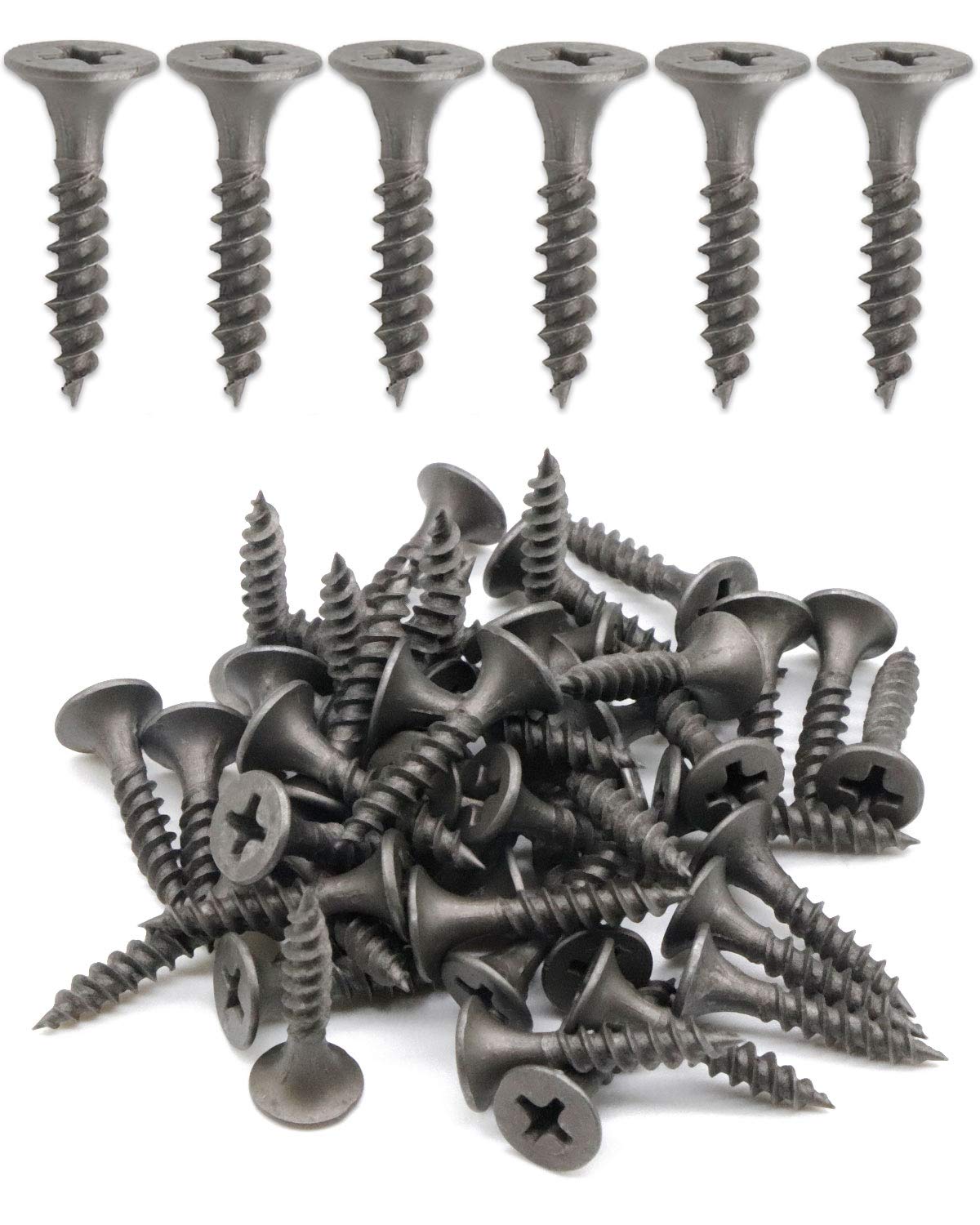 IMScrews 200pcs #6 x 3/4" Flat Head Phillips Drywall Screws, Fine Thread, Sharp Point Sheetrock Wood Screws, Carbon Steel, Gray Phosphate