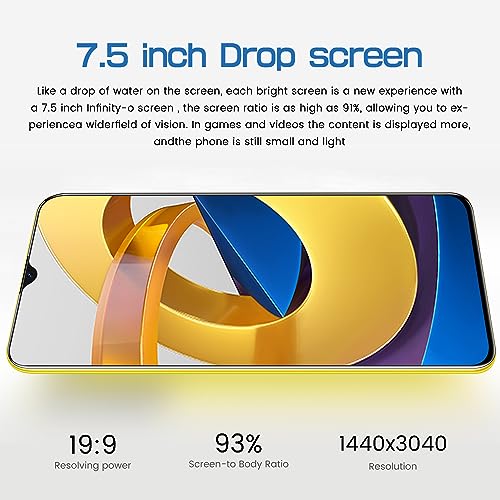 4G Smartphone Unlocked, M4 PRO 7.5 in, High Definition Screen, 2GB/16GB Cell Phones Unlocked New, Android 10 6800mAh Dual SIM Dual Standby Gaming Smartphone, Senior Cell Phone-(Deep Navy Blue)
