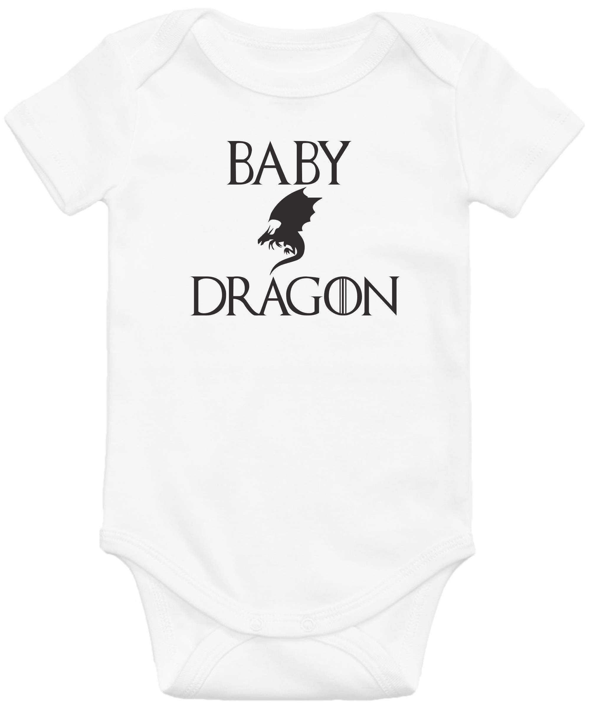 Baby Dragon/Game of Thrones Inspired Baby Onesie/Unisex Shirt Sleeved 0-24mo Infant Bodysuit (Grey, 0-3 Months US)