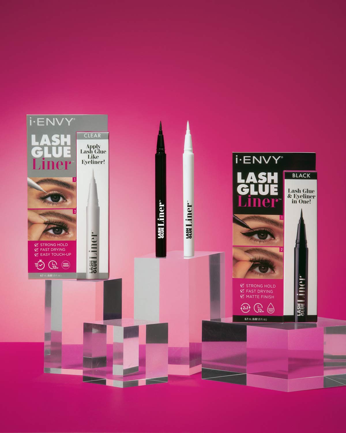 i-ENVY Lash Glue Liner 2-in-1 Eyelash Adhesive and Felt-Tip Eyeliner (Black) Applies Like Eyeliner, Dries Like Glue 0.7mL (0.02 Oz)