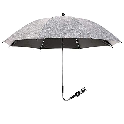 Baby Strollers Umbrella, Waterproof UV Protection Baby Pram Sun Umbrella Canopy Sun Rain Umbrella Parasol with Clip Clamp Strollers Accessories,Suitable for Beach Chairs, Baby Strollers (Black)