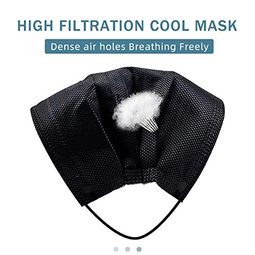 Black Disposable Face Masks, Individually Wrapped Black Face Masks for Women, Disposable Face Mask for Men, Breathable Comfortable Cool Dust Mask with Nose Wire Ear Loop for Adults Teen Girls Working Out, 3 Ply 50PCS