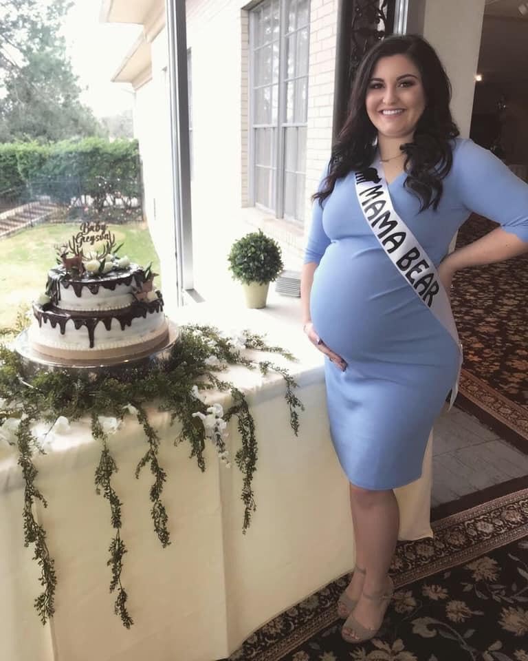 Amy's Bubbling Boutique Mama Bear Baby Shower Sash for Mom to Be Red & Black with Silver Pin for Adjustable Closure