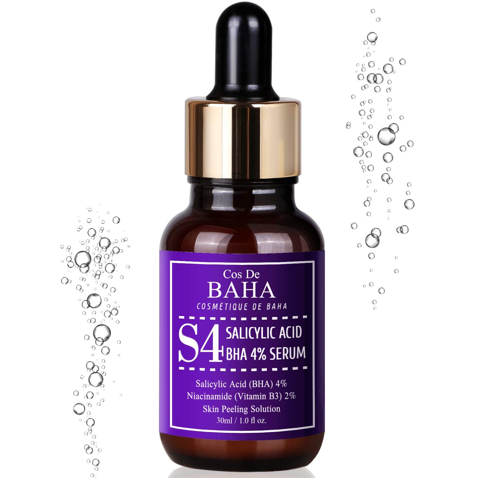 Cos De BAHA Salicylic Acid 4% Exfoliating Facial Serum with Niacinamide, 1 Fl Oz (30ml)