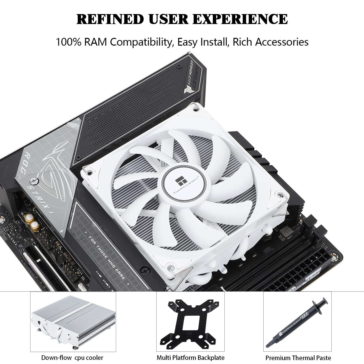 Thermalright AXP90-X47 White Low Profile CPU Cooler, with 92mm TL-9015W Slim PWM Fan, ITX CPU Cooler, AGHP Technology, 47mm Height,for AMD AM4 AM5/Intel 1150/1151/1155/1156/1200(AXP90 X47 White)