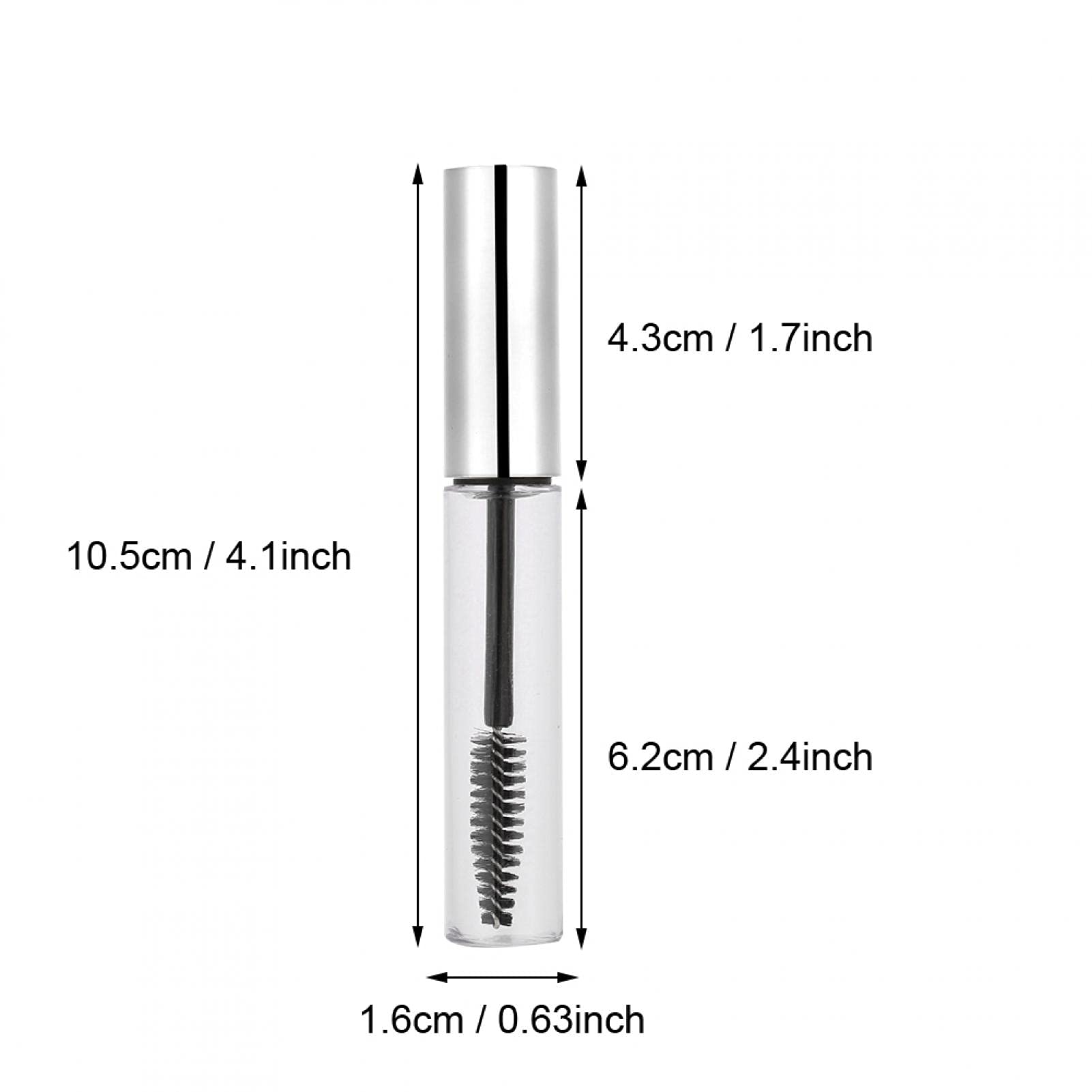 Empty Mascara Tube and Wand, 5 Colors 10ml Empty Eyelash Growth Plastic Oil Tube Container Refillable Mascara Bottle Diy Mascara Brush Container, Cosmetics Supplies