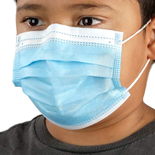 StringKing Disposable Kids Face Masks for Protection - Premium Quality Filter - Childrens Mask (Box of 50 - Blue)