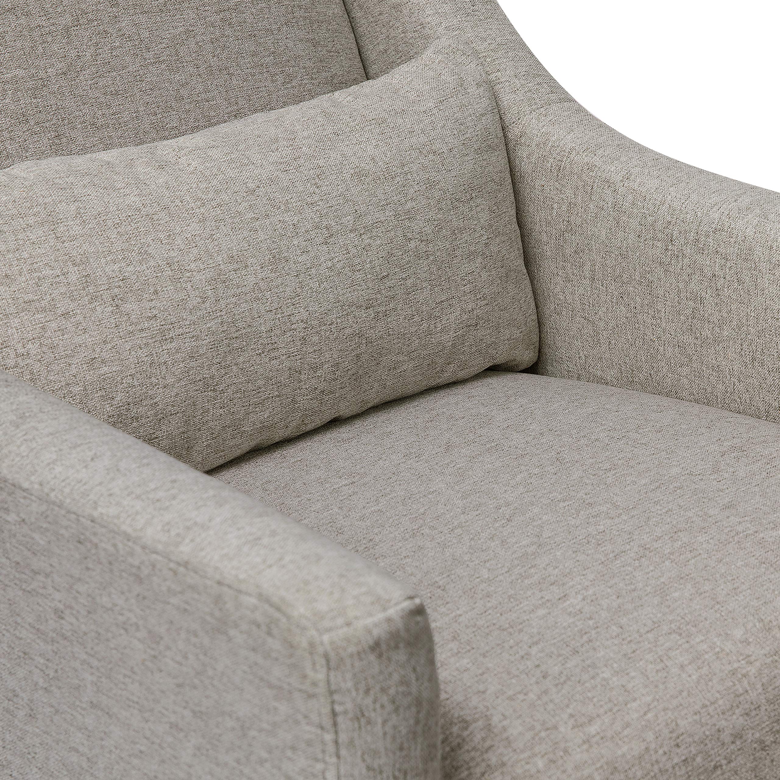 Babyletto Toco Upholstered Swivel Glider and Stationary Ottoman in Performance Grey Eco-Weave, Water Repellent & Stain Resistant, Fabric, Greenguard Gold Certified