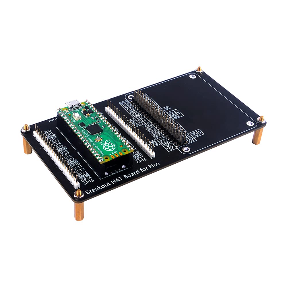 GeeekPi Breakout HAT Board for Raspberry Pi Pico/Pico W, GPIO Expansion Board Breakout HAT Module for Raspberry Pi Pico/Pico W, Support Raspberry Pi HAT Board with 40Pin Pin Header