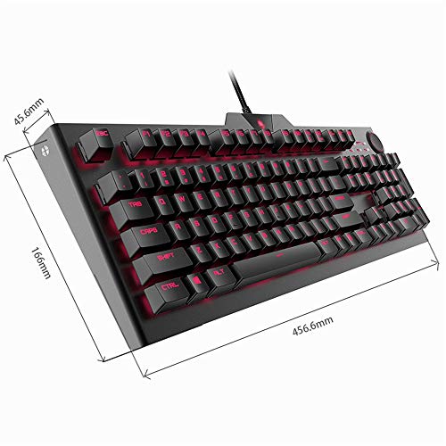 Gaming Keyboard Wired Gaming Mechanical Keyboard 104 Keys 15 RGB Backlight Cherry MX Switch 1000Hz Suitable For Office And Home Use Mechanical Gaming Keyboard ( Color : Black , Size : Red switch )