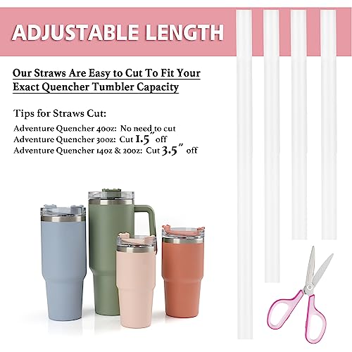 6 Straws with Cover Cap for Stanley Tumbler Replacement - Reusable Straw with Stopper Tips, Perfect for Stanley Cup with Handle H2.0, 14, 20, 30, 40oz Accessories