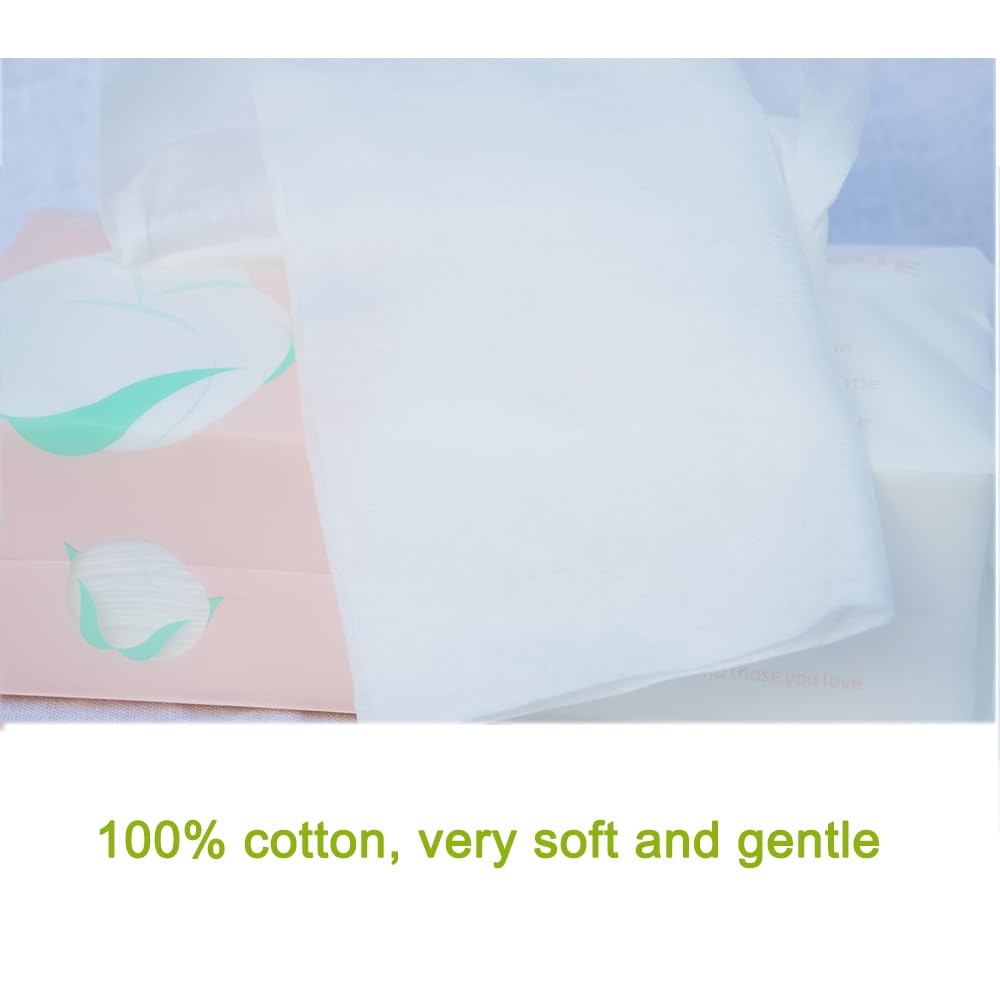 Careboree Ultra Soft Dry Baby Wipes Unscented Face Cleansing Multi-Purpose Pure Cotton Tissue (3 PACK-300 count))