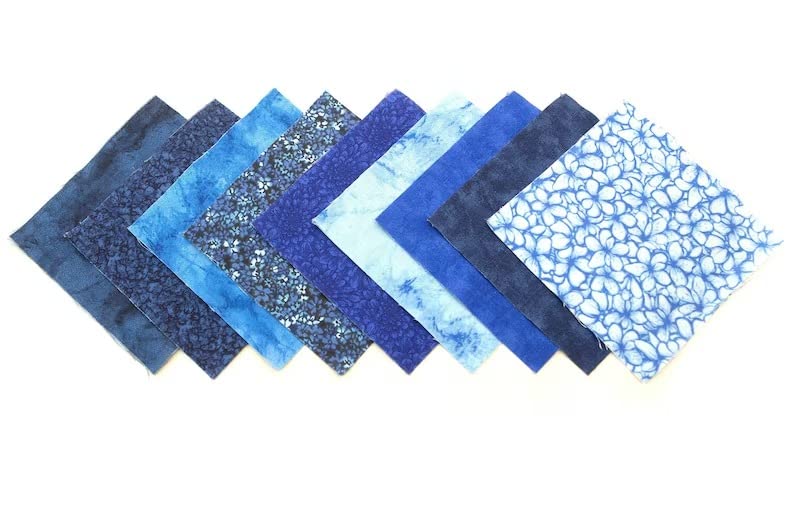 18 Pieces Fabric Cute, Beautiful New It's All Blue Jelly Roll 2.5 inch pre-Cut, Cute 100% Cotton Fabric Quilting Strips 2.5"