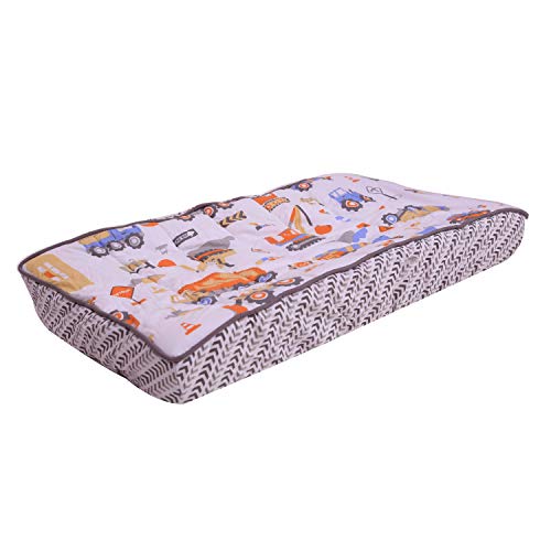 Bacati Construction Multicolor Boys Cotton Changing Pad Cover
