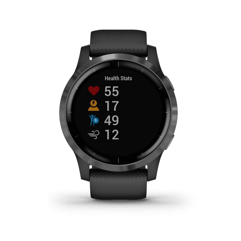 Garmin Vivoactive 4 Smartwatch (Black/Stainless) 010-02174-11 w/Additional Metal Band