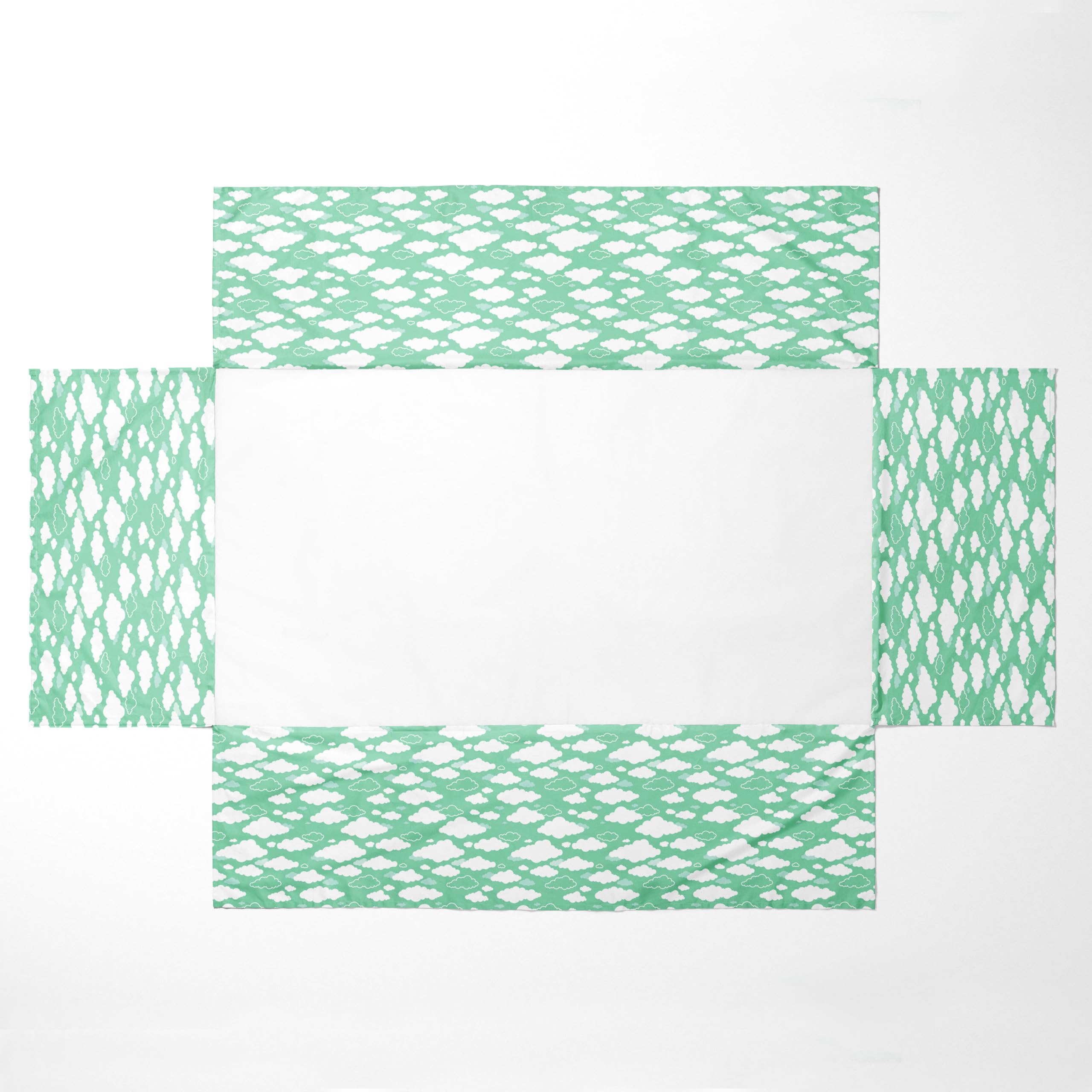 Bacati Clouds in The City Mint Clouds Crib/Toddler Bed Skirt Dust Ruffle, Mint/Grey