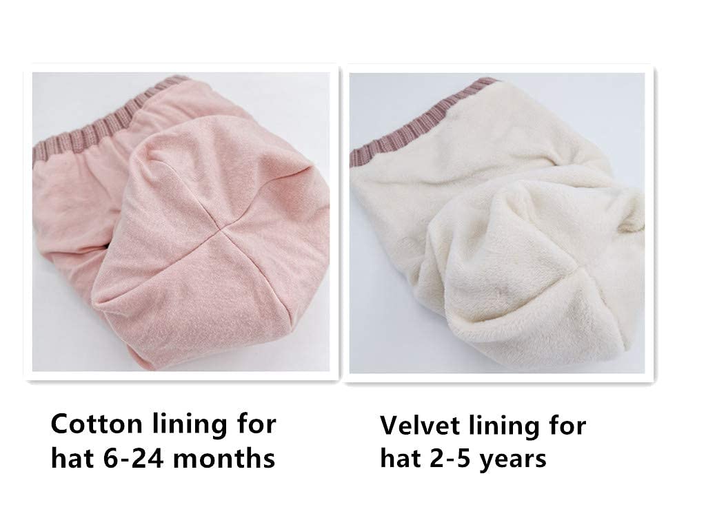 Baby Girls Boys Winter Hat Scarf Earflap Hood Scarves Skull Caps Pink