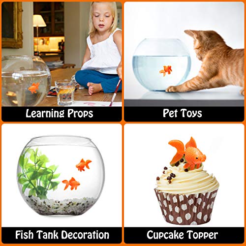 Sumind 15 Pieces Artificial Aquarium Fishes Plastic Fish Realistic Artificial Moving Floating Orange Goldfish Fake Fish Ornament Decorations for Aquarium Fish Tank