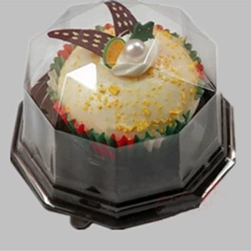 50 Pack Diam 3 inch X Height 2-1/4 inch of Clear plastic mini cake box muffins box cookies cookies muffins dome box wedding birthday gift box -With 50 plastic box stickers