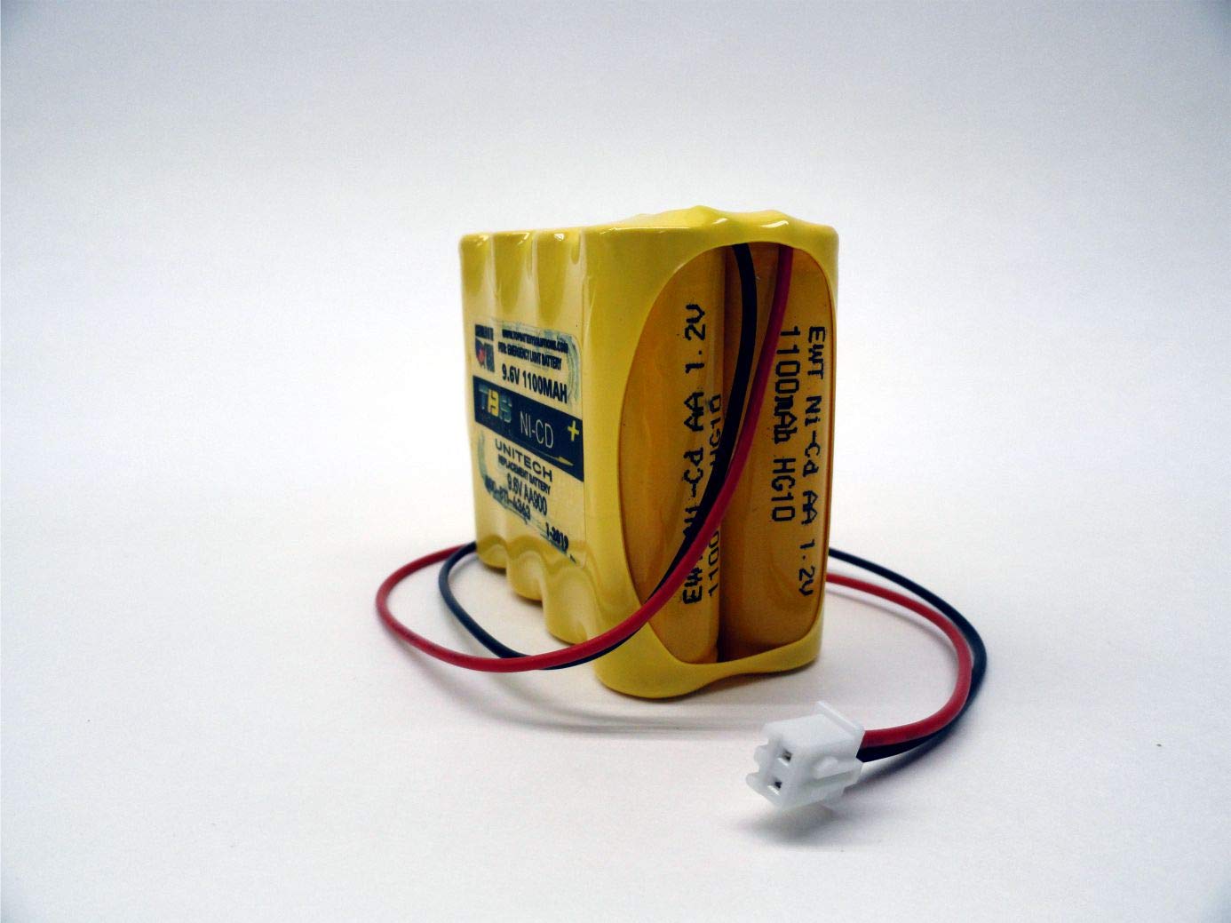 3PC Unitech AA900mAh 9.6V Battery Emergency Light 9.6V 1.1Ah NiCD