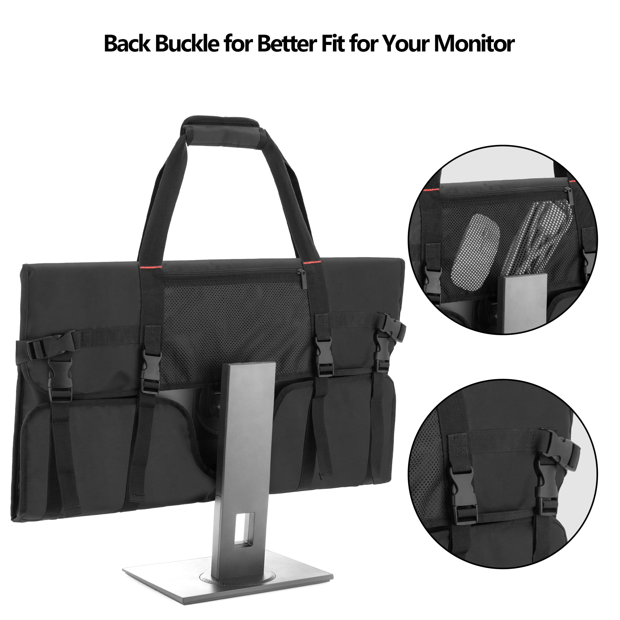 Trunab Travel Carrying Case for 27" LCD Screens and Monitors, With Padded Velvet Lining, Protective Monitor Bag Compatible With iMac* 27" and Accessories, Black (Patented Design)