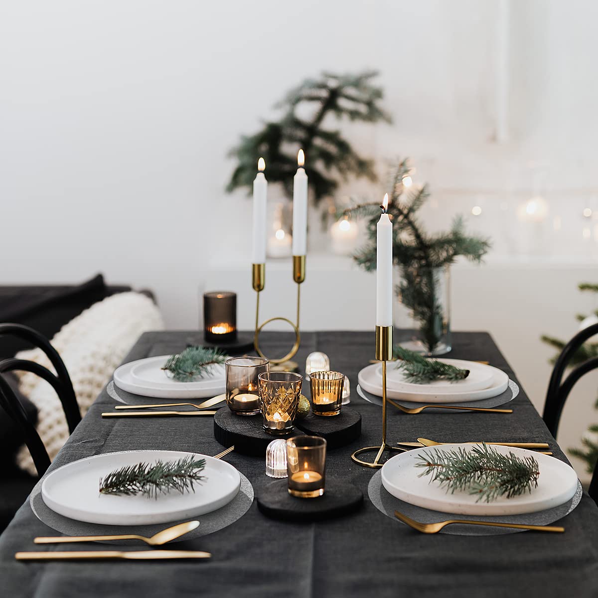 50 Pieces Silver Glitter Paper Place Mats Sparkle 14'' Round Disposable Table Mats Silver Sequin Doilies Decorative Placemats for Wedding Banquet Party Home Dining Tableware