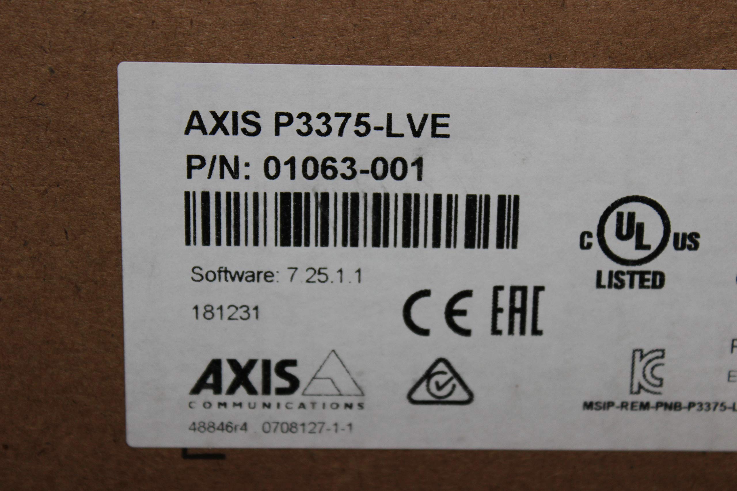 AXIS P3375-LVE 01063-001